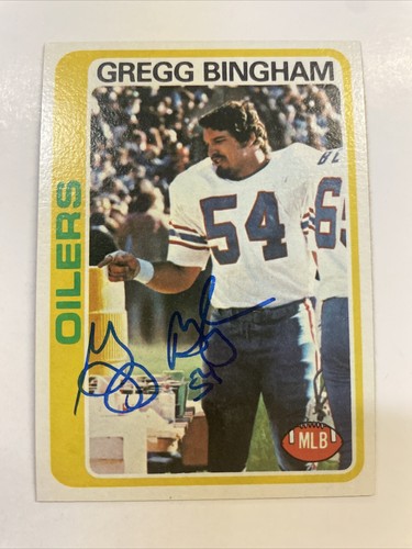 Gregg Bingham Autographed 1978 Topps Card #224 Houston Oilers A-355 | eBay