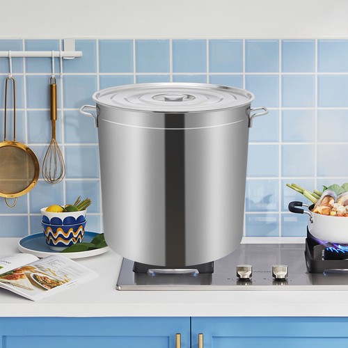 50L/52.8Qt Stock Pot Stainless Steel Stock Pot Kitchen Cooking Pot w ...