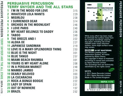 TERRY SNYDER & THE ALL STARS/TERRY SNYDER - PERSUASIVE PERCUSSION * NEW ...