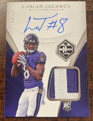 2018 Limited Lamar Jackson RC Rookie Patch Auto RPA /75 | eBay