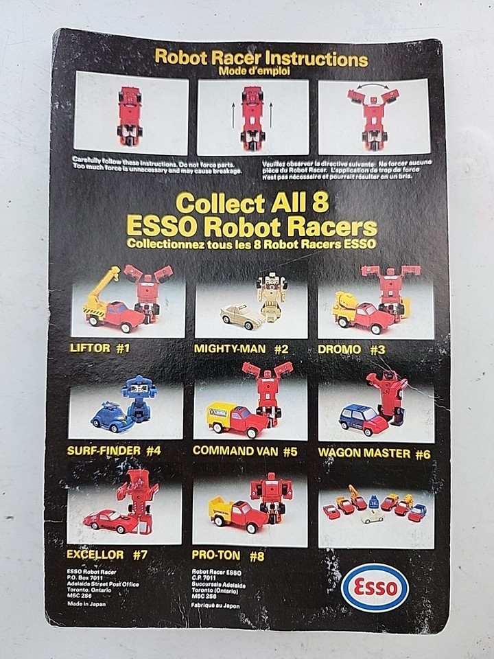 Vintage Esso Robot Racer Bucket TRUCK Transformers GoBots KO Made In ...