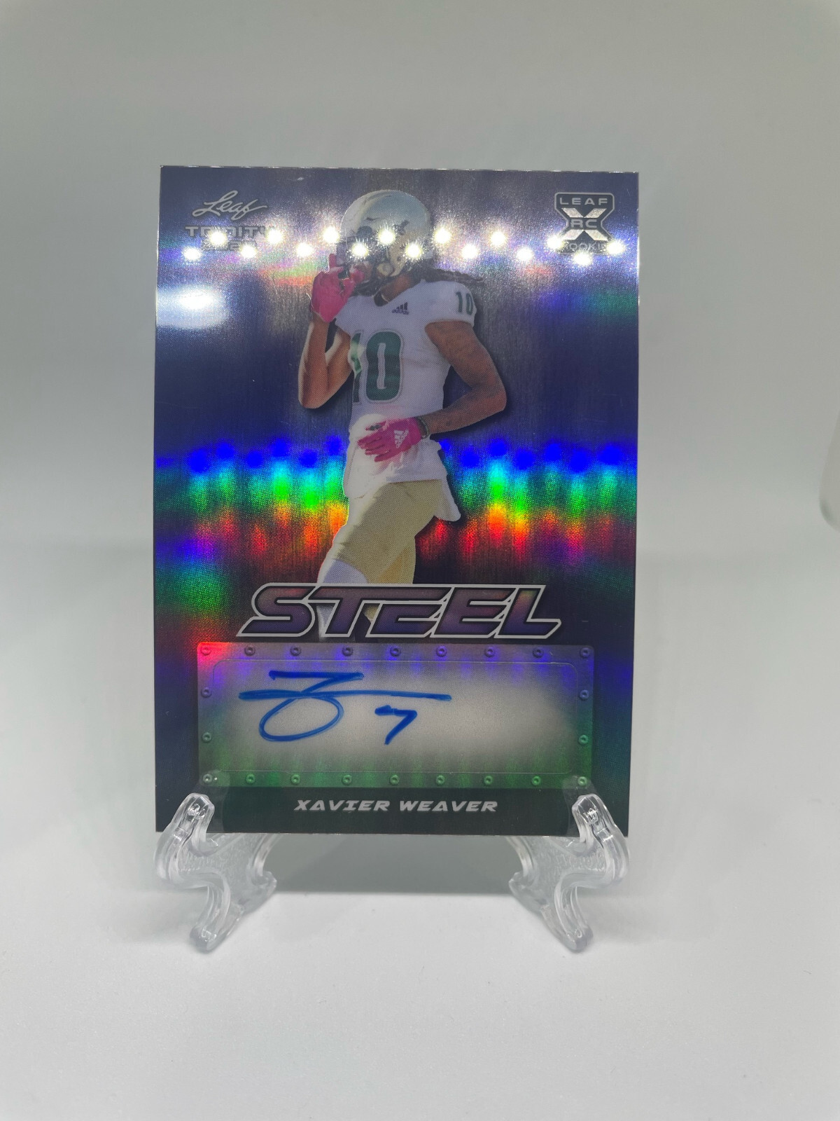 XAVIER WEAVER 2023 LEAF TRINITY FOOTBALL STEEL ROOKIE AUTO /49 | eBay