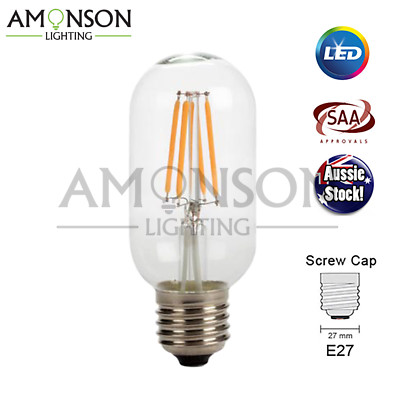 NEW Amonson Lighting E27 Edison Screw 240V 4W T45 Tube LED Filament ...