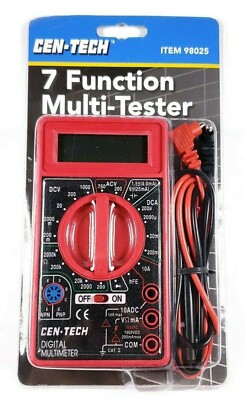 Cen-Tech 69096 Digital MultiMeter Electronic Volt Tester Electrical ...