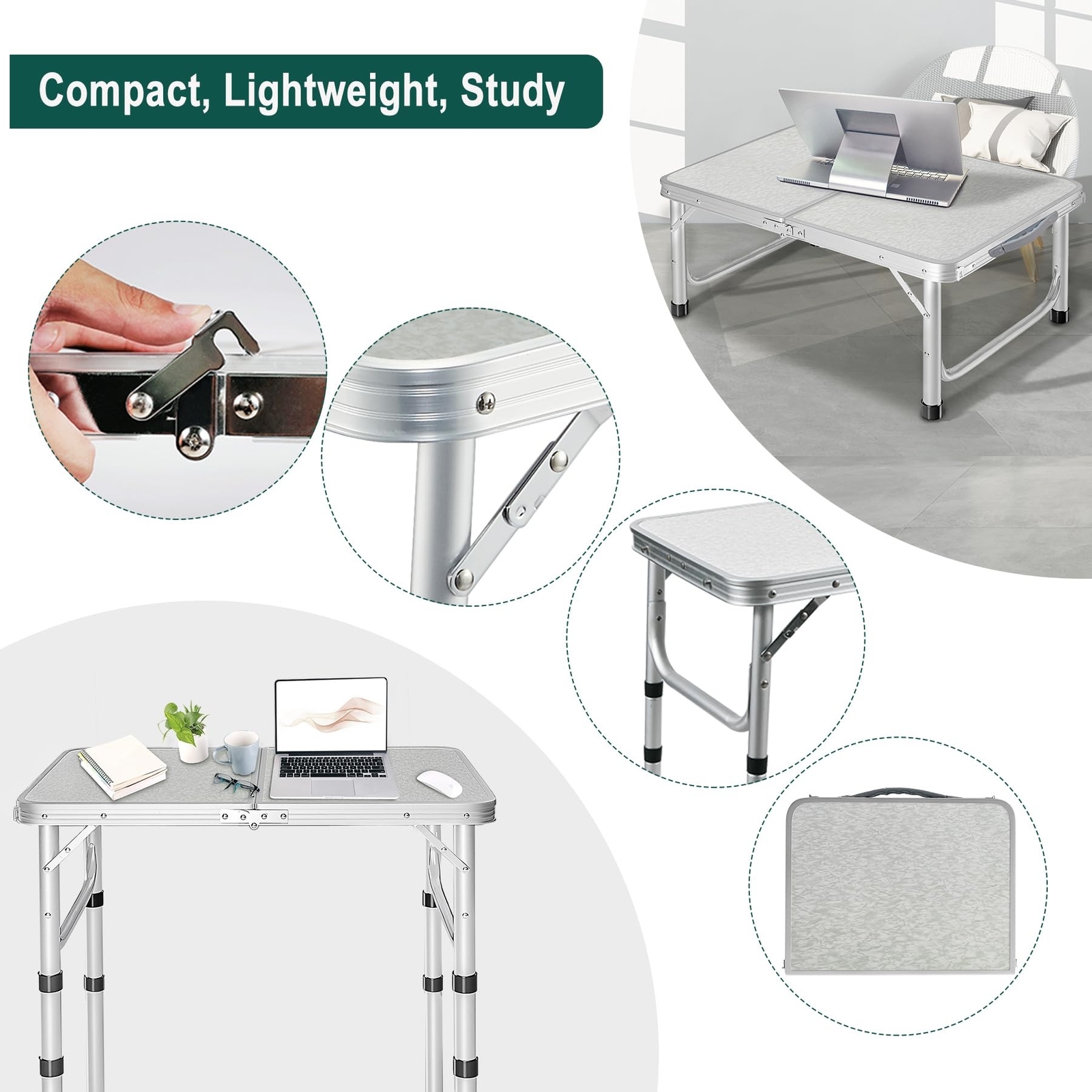 RedSwing Small Folding Table 2 Feet, Small Foldable Table Adjustable ...