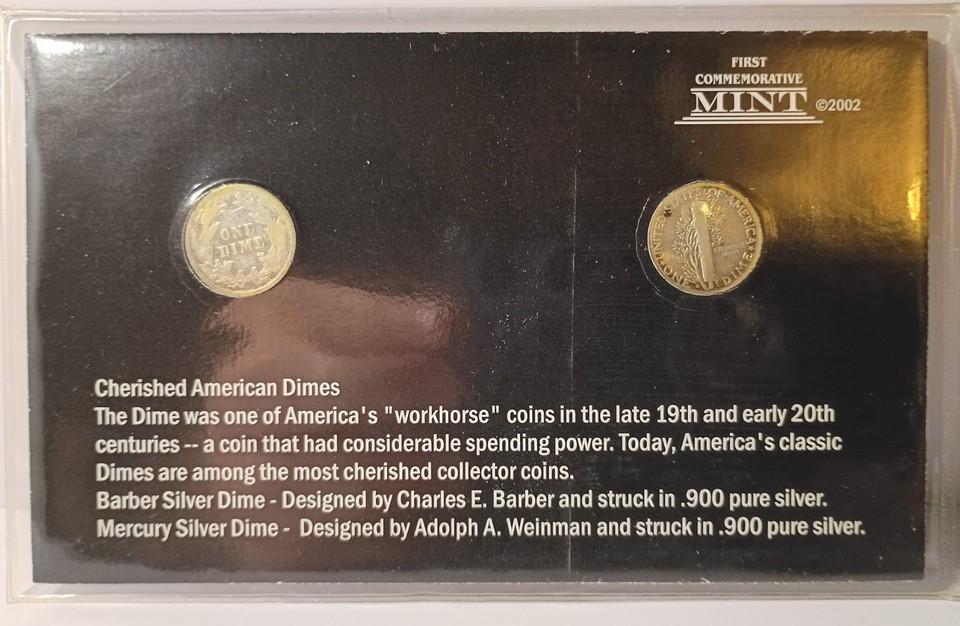 Cherished American Dimes Set: Barber & Mercury Silver Dimes Collection ...
