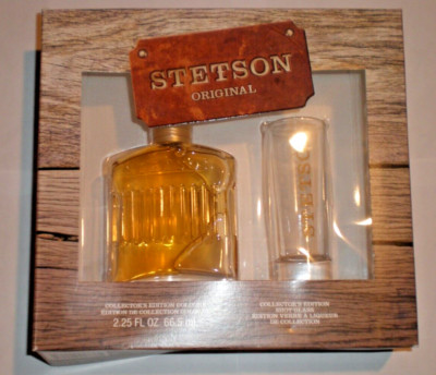 STETSON ORIGINAL For Men COLOGNE 2.25 FL OZ AND SHOT GLASS GIFT SET NEW ...