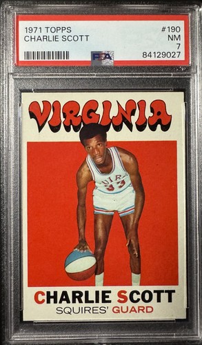 1971 Topps #190 Charlie Scott RC Rookie ABA Top-30 Squires HOF PSA 7 NM ...