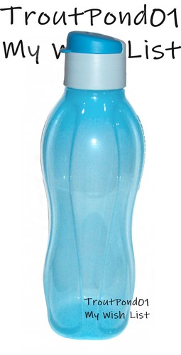Tupperware ECO Sports Water Bottle 25 Ounce Flip Top Cap Aqua Blue ...