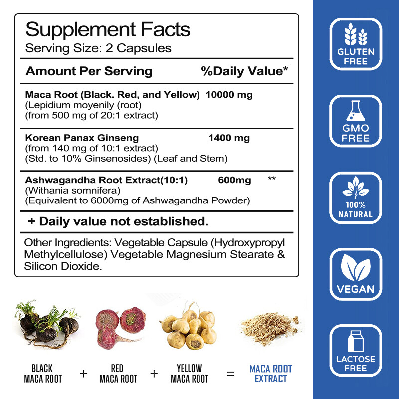 Male Enhancing Libido 240 Capsules - Maca Root,Massive Girth ...