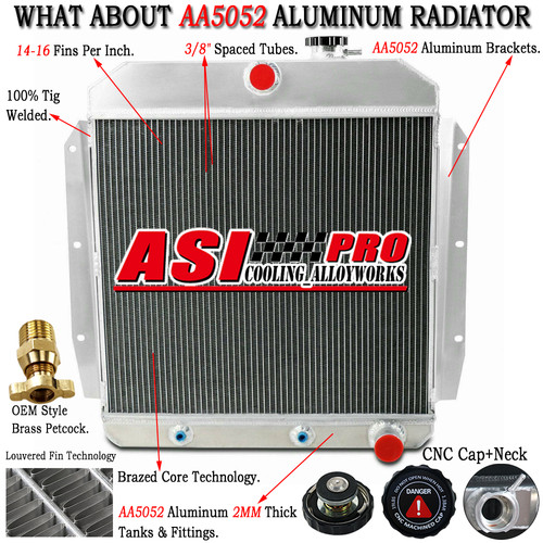 For 1955-1959 1957 Chevy Truck Pickup SUBURBAN/ APACHE Aluminum 4 Core ...