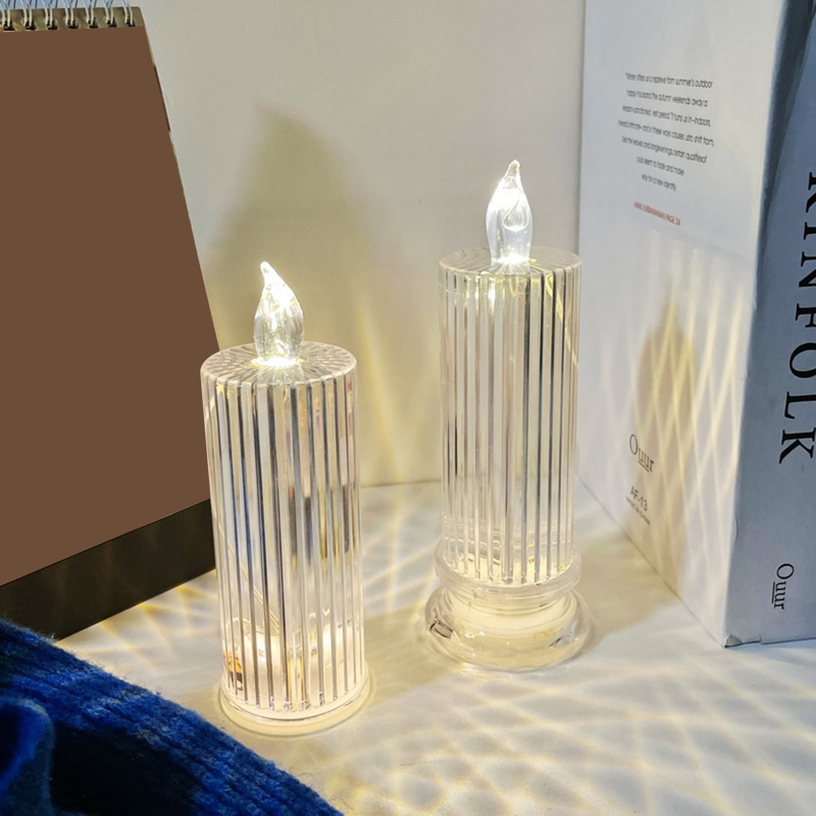 LED Candle Lamp Realistic Reusable Plastic Mini Lamp Tealight Night ...