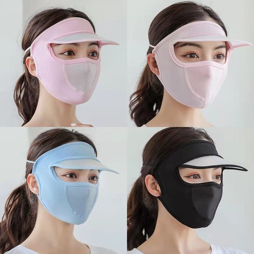 1pc Summer Ice Silk Mask UV Protection Face Cover Sunscreen Face With ...