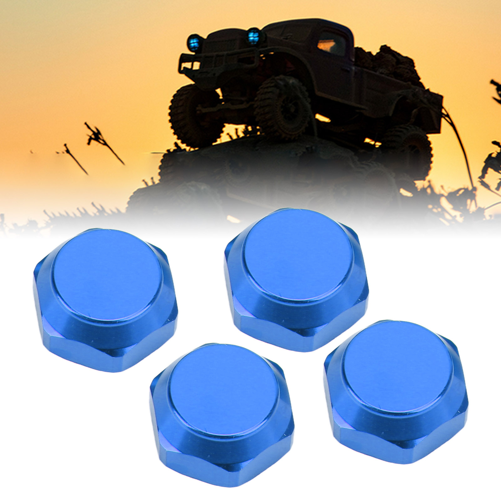 RC Hex Hub Nuts 17mm Aluminum Alloy Hex Hub Simulation 4pcs For 1/8 RC ...