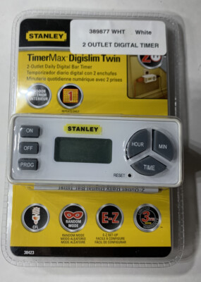 STANLEY TimerMax Digislim Twin Digital Timer Switch Model 38423 Sealed ...