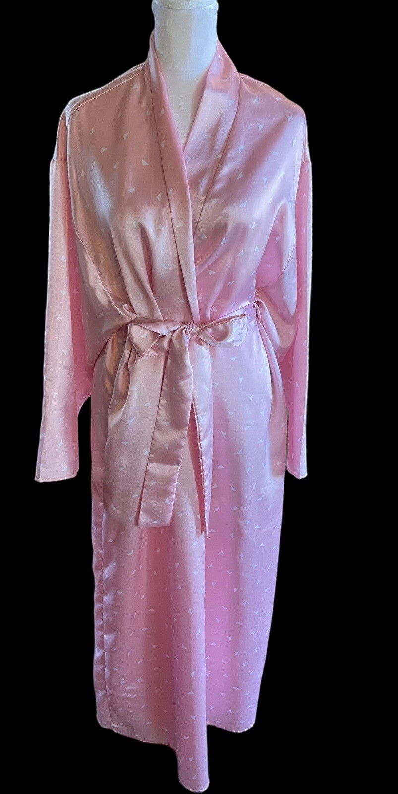 Vintage Josie By Natori Robe Pink Kimono Sleeves Long Medium Satin | eBay