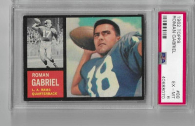 1962 Topps Football #88 Roman Gabriel Los Angeles Rams PSA 6 EX/MT | eBay