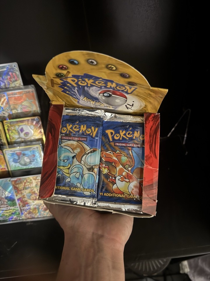 Pokemon base Set Booster Box SHADOW BOX ONLY TWO RESEALED PACKS DISPLAY ...