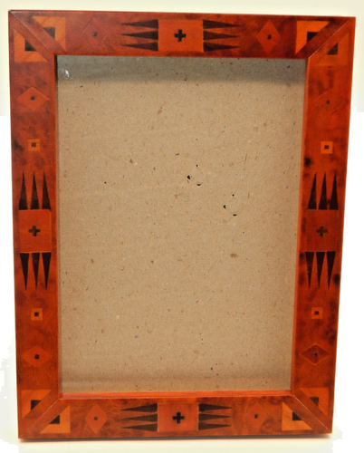 Vtg Inlay Wood Photo Frame by Terragraphics Hand Crafted Southwestern ...
