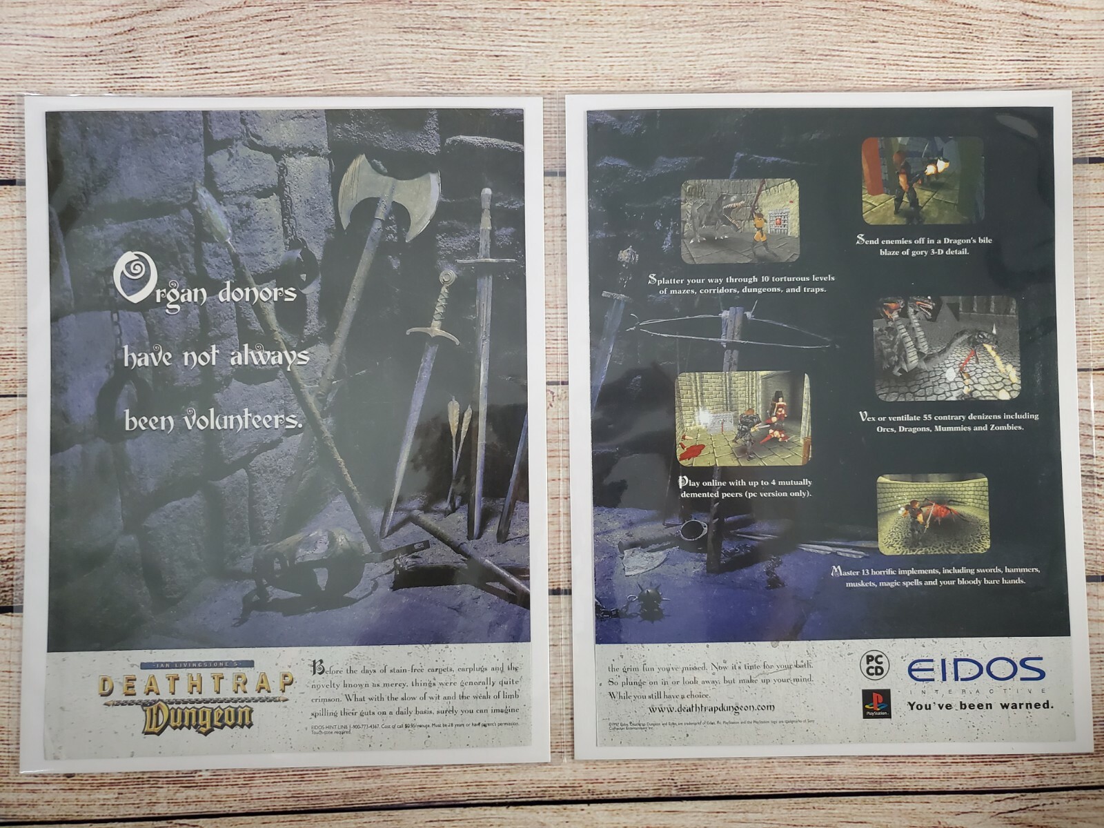 Deathtrap Dungeon Playstation 1 PS1 PC Magazine Promotional Ad Print ...
