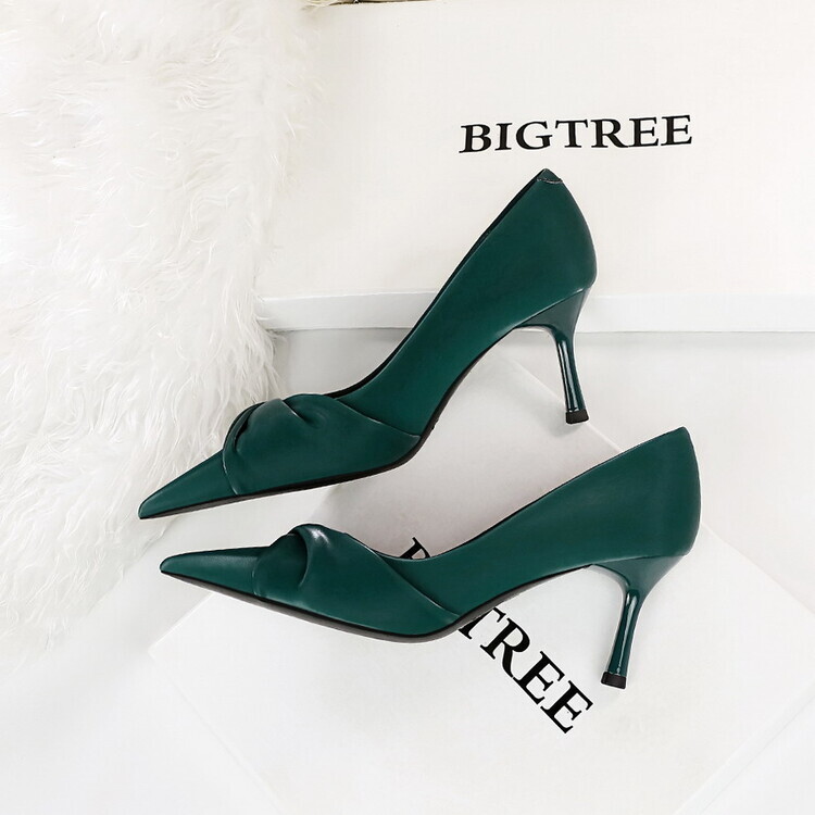 Women's 2022 Fashion Pointy Toe Bow Knot High Heel Low Cut Pump Party ...