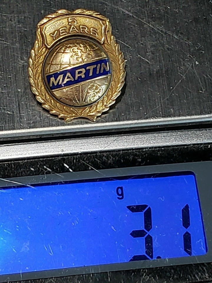 Vintage 10K Gold Martin Marietta 5 Years Service Pin | eBay