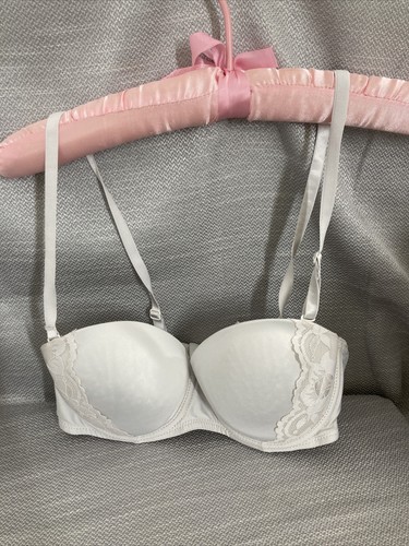 Simply Styled Bra 36B White Lace Trim Underwire back Closure Sexy Look ...