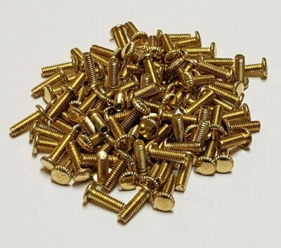 100 SHADE SCREWS 1/2" BRASS PLATED 8/32 THREAD LAMP SHADE HOLDER NEW ...