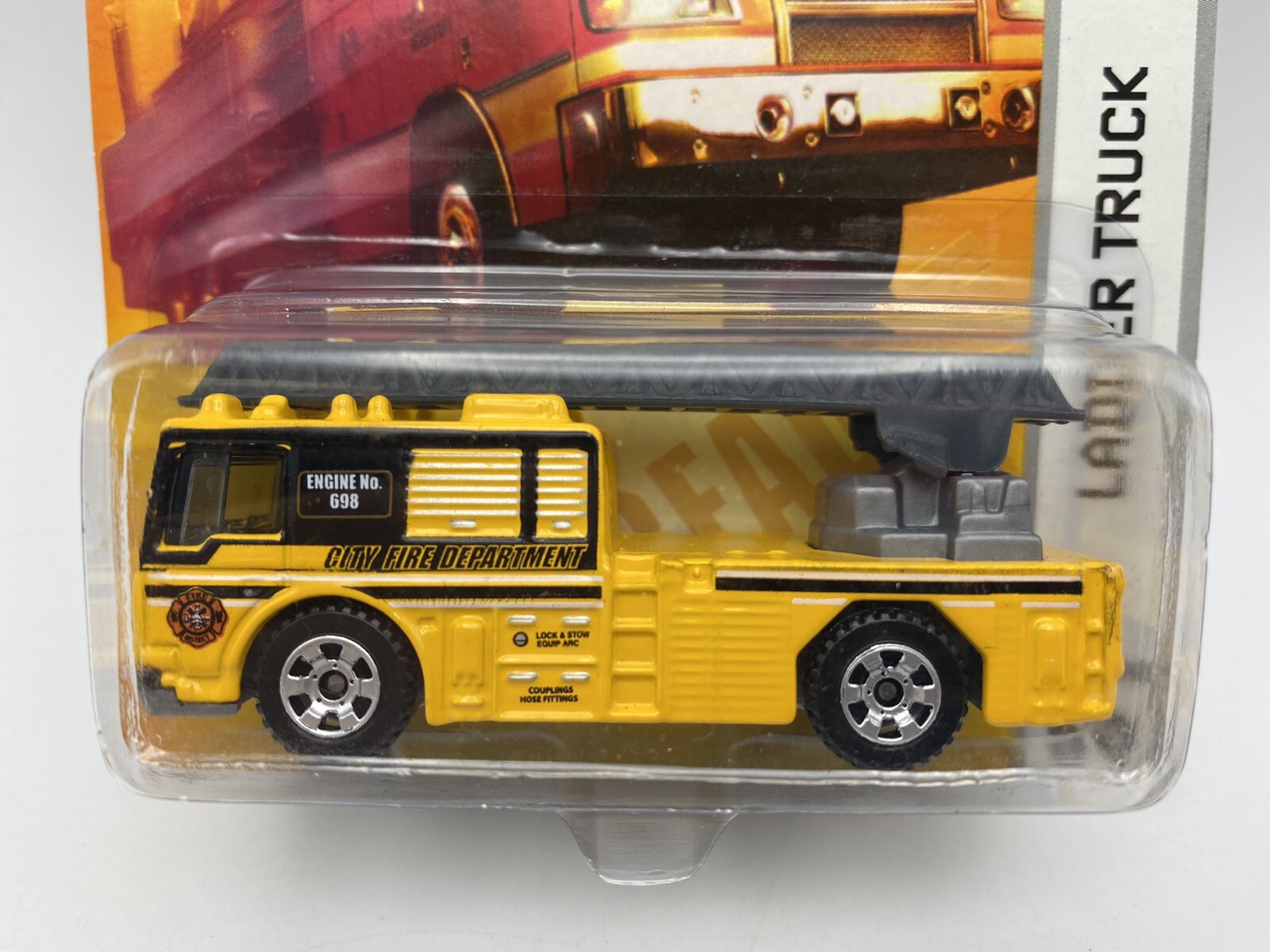 2009 Matchbox LADDER TRUCK Emergency Response Fire Truck Yellow FREE ...
