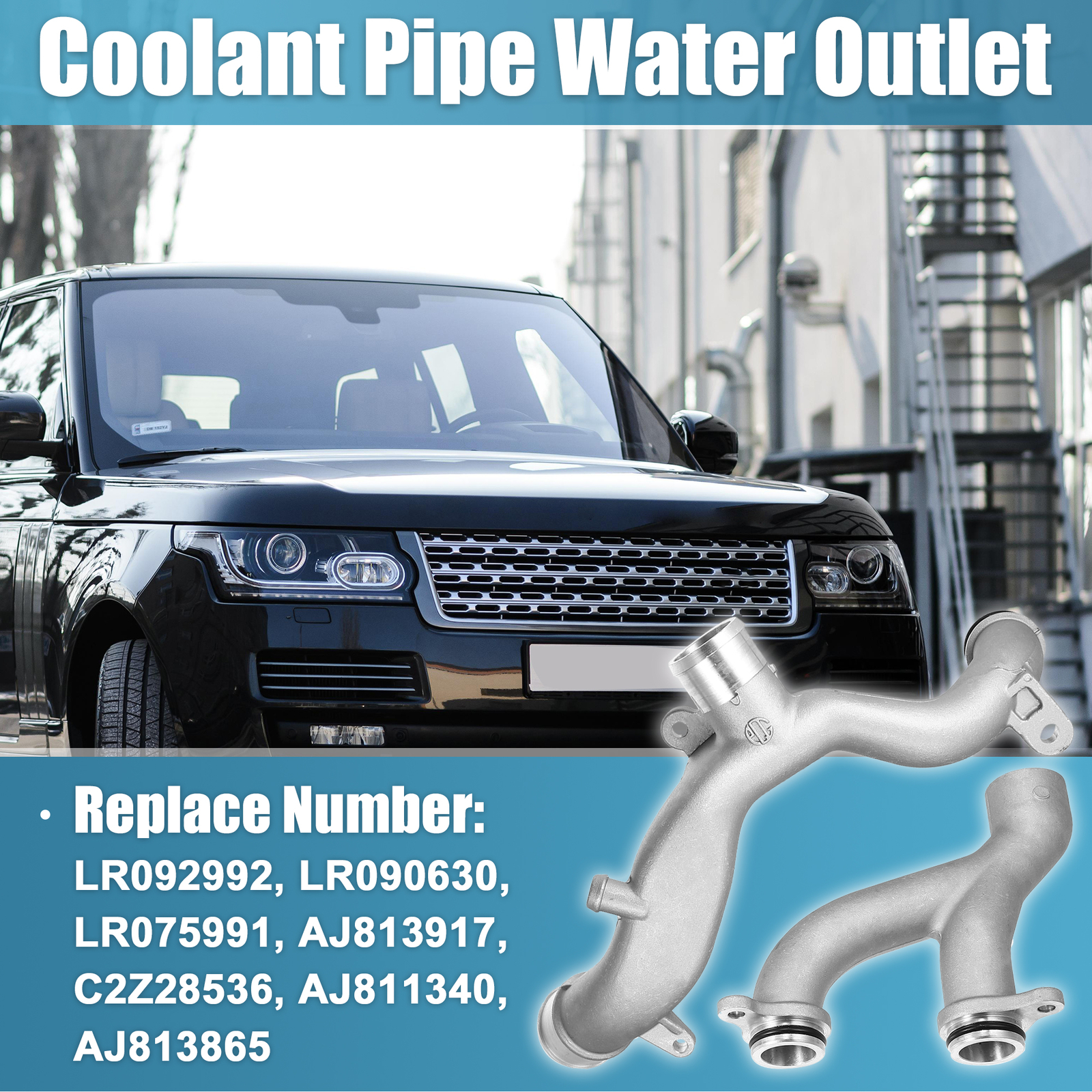 Aluminum Coolant Pipe Water Outlet for Land Rover for Jaguar LR092992 ...