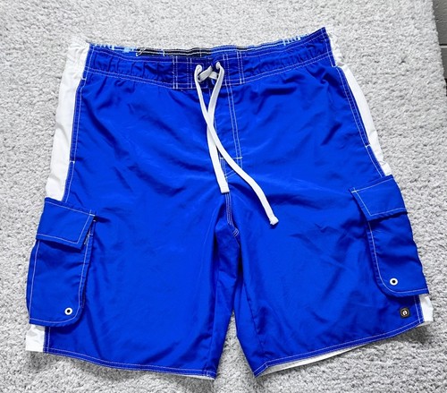 Hang Ten Men's Swim Shorts Size Large Blue Swim Mesh Lined Trunks Beach ...