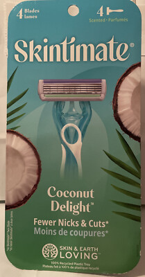Skintimate Coconut Delight Scented 4 Blades, Disposable 4 Razor. Ships ...