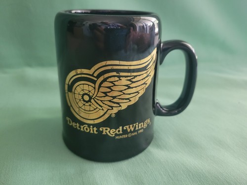 NHL Detroit Red Wings Black Coffee Mug Cup VERY NICE | eBay