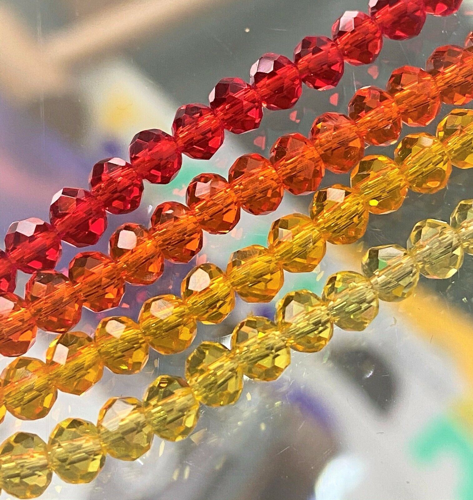 4mm Facettierte Kristall Glasperlen|DIY Schmuck Basteln 400Stk-Set/7,5 ...