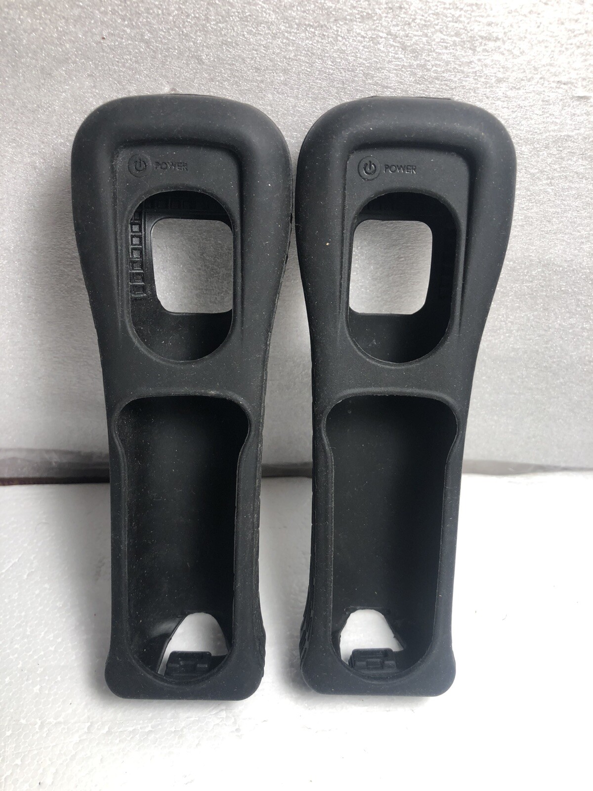 2 Official Nintendo Wii OEM Remote Black Rubber Silicone Gel Cover ...