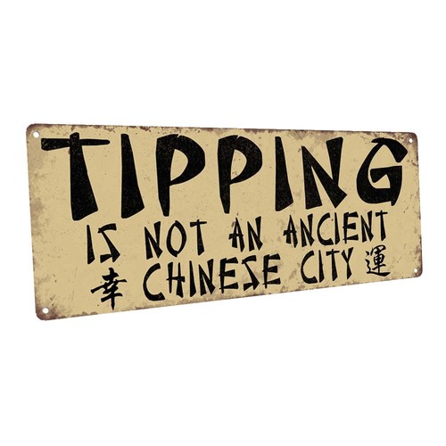 Tipping Metal Sign; Wall Decor for Home and Office | eBay