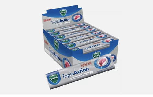 VICKS VapoDrops Triple Action, Sugar Free Lozenges with Menthol 42g ...