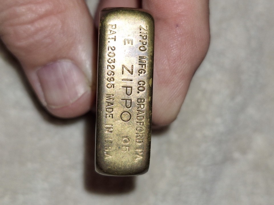 Rare-Antique-Zippo Lighter-4 Barrel Hinge-14 Hole Insert-Flat Bottom ...