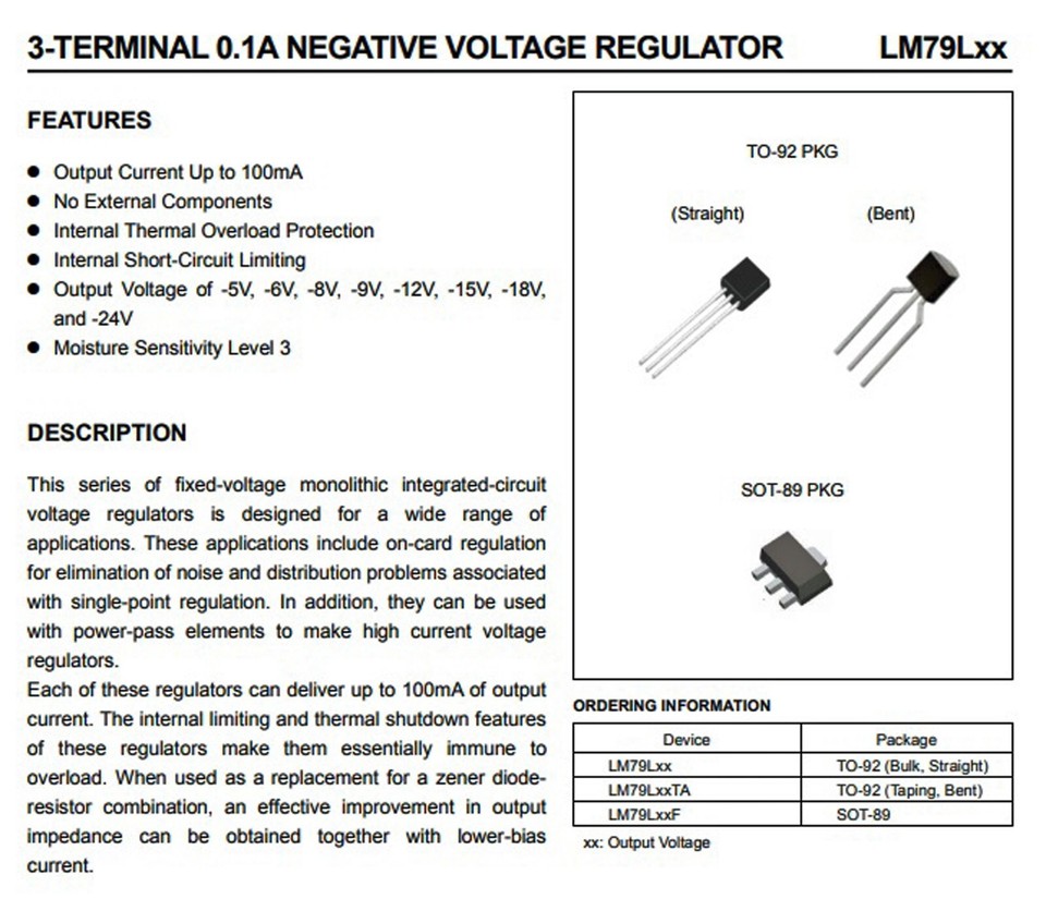 10pc Voltage Regulator DIP IC LM79L15 Vo= -15V 0.1A TO-92 * 79L15 HTC ...