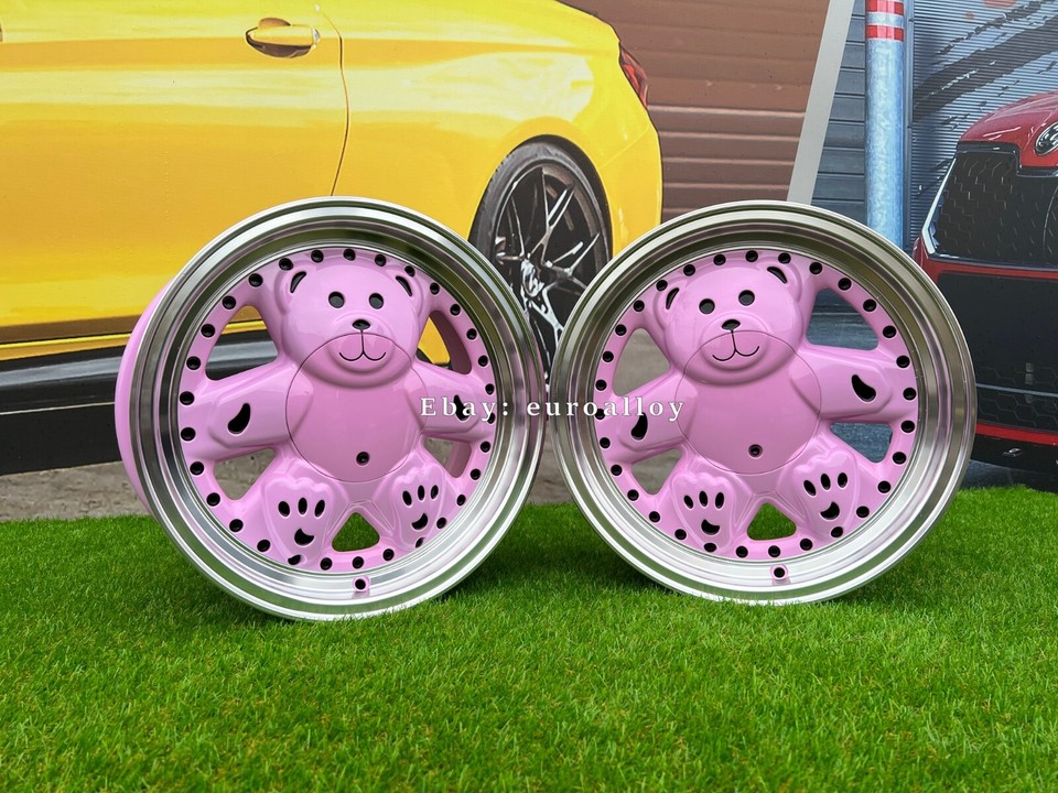 15" 4X100 RONAL URS TEDDY BEAR old school PINK wheels for VW HONDA JDM ...