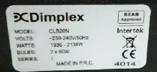 Dimplex Genuine Original Remote control Optiflame 03/23380/0 6516016 ...