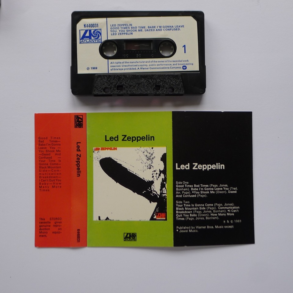 vintage 1969 cassette tape LED ZEPPELIN : Led Zeppelin ATLANTIC R440031 ...