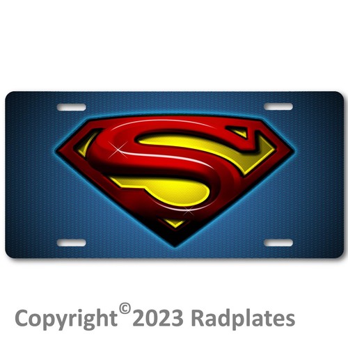 Superman Inspired Art Red/Yellow on Blue Aluminum Novelty License Plate ...