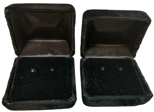 LOT 2 VINTAGE EMPTY JEWELRY PRESENTATION BOX CASES VELVET Earring Boxes ...