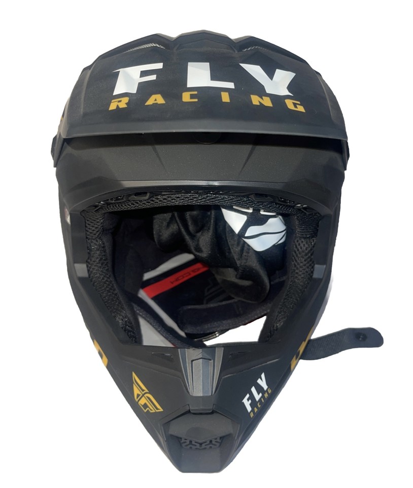 Fly Racing Black/Gold Kinetic Rockstar Helmet Off-Road Adult 2X-L ...