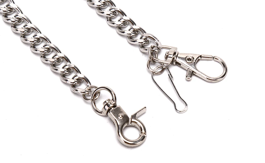 Metal Silver Link Biker Trucker Punk Light Duty Keychain Wallet Chain ...