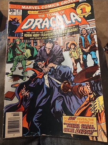 TOMB OF DRACULA #49 vs FRANKENSTEIN, Robin HOOD Oct 1976 MARVEL comic ...