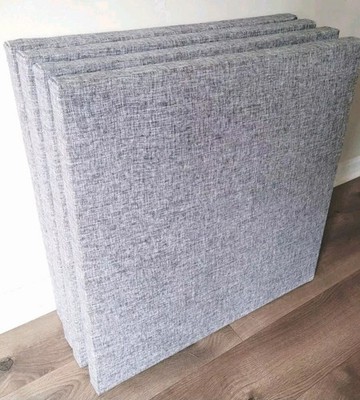 4 Sound Absorbing Acoustic Wall Panels in Linen Gray - SET of 4 | eBay