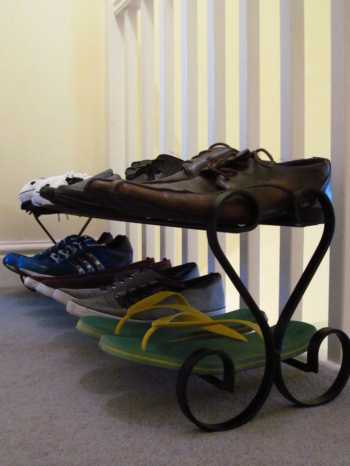 Wrought iron shoe rack, (1 METER) EXTRA LARGE!!!! handmade, metal, shoe ...