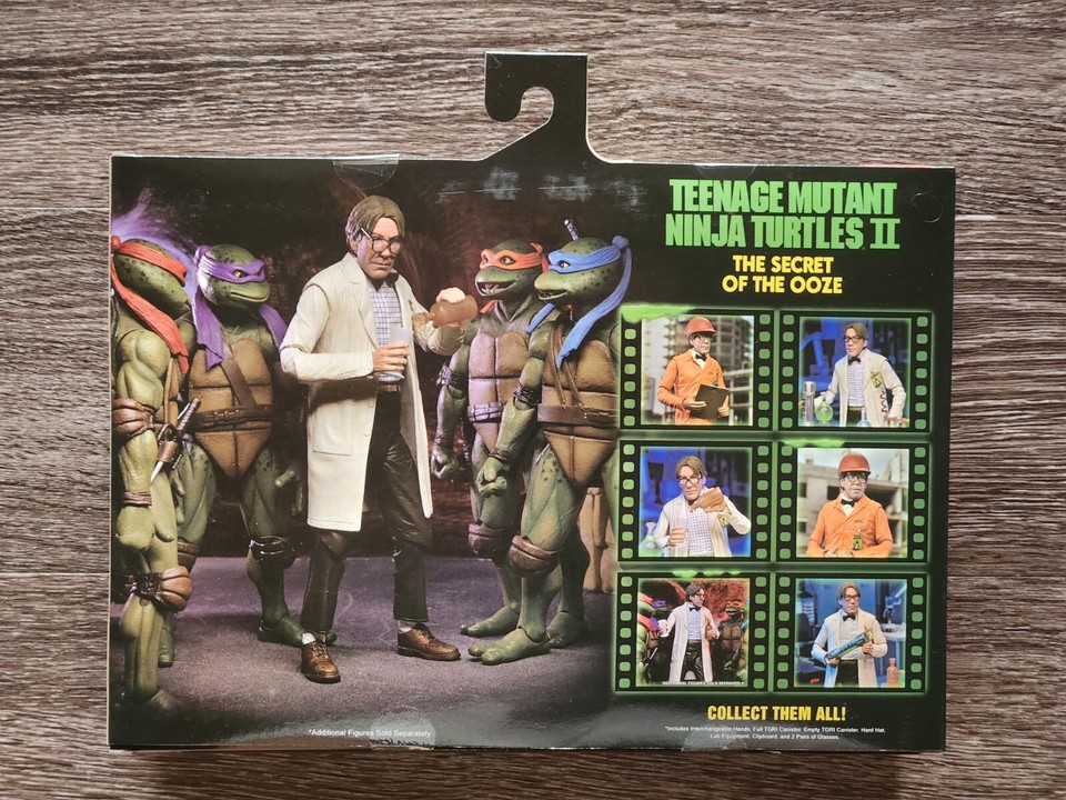 NECA TMNT Ninja Turtles II Secret Ooze Professor Jordon Jordan Perry 2 ...